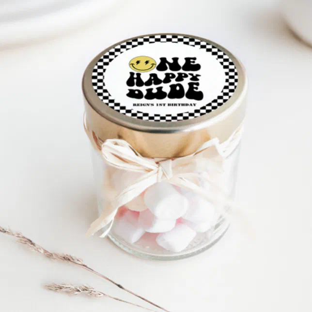 One Happy Dude | Boys Rad Kids 1st Birthday Classic Round Sticker | Zazzle