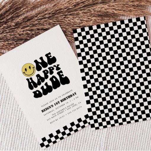 One Happy Dude | Boys Rad Kids 1st Birthday Invitation | Zazzle