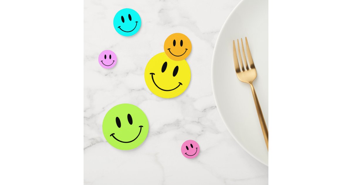 One Happy Dude/Gal Smiley Face Birthday Confetti | Zazzle