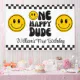 One Happy Dude Happy Face Birthday Banner | Zazzle