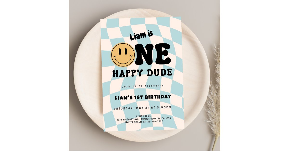 One Happy Dude Invitation | Zazzle