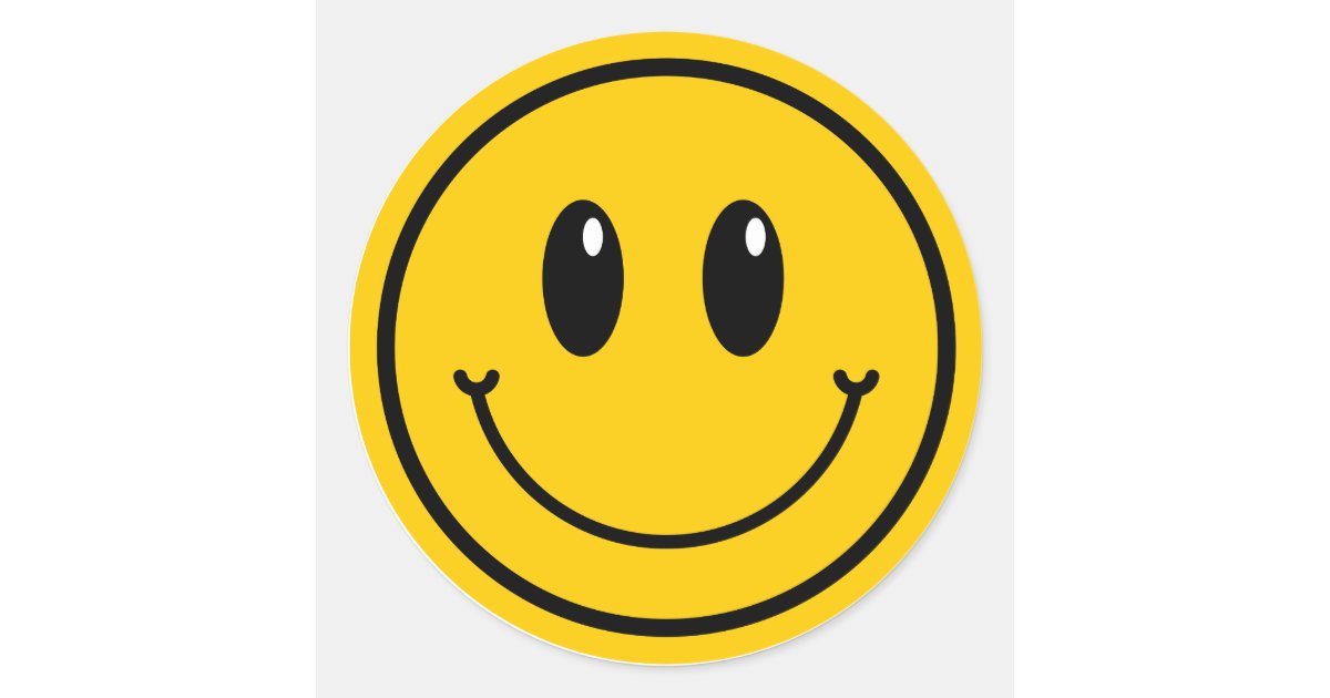One Happy Dude Smile Emoji First Birthday Classic Round Sticker | Zazzle