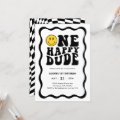 One Happy Dude Smile Face Boy 1st Birthday Invitation | Zazzle