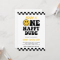 One Happy Dude | Smile Face Boy 1st Birthday Invitation | Zazzle