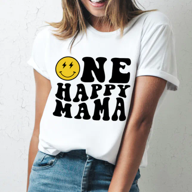 One Happy Mama Matching Birthday Tee for Mom | Zazzle