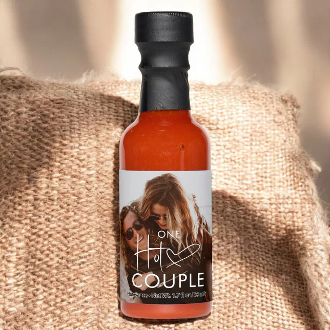 One Hot Couple Photo Script Heart Hot Sauces | Zazzle