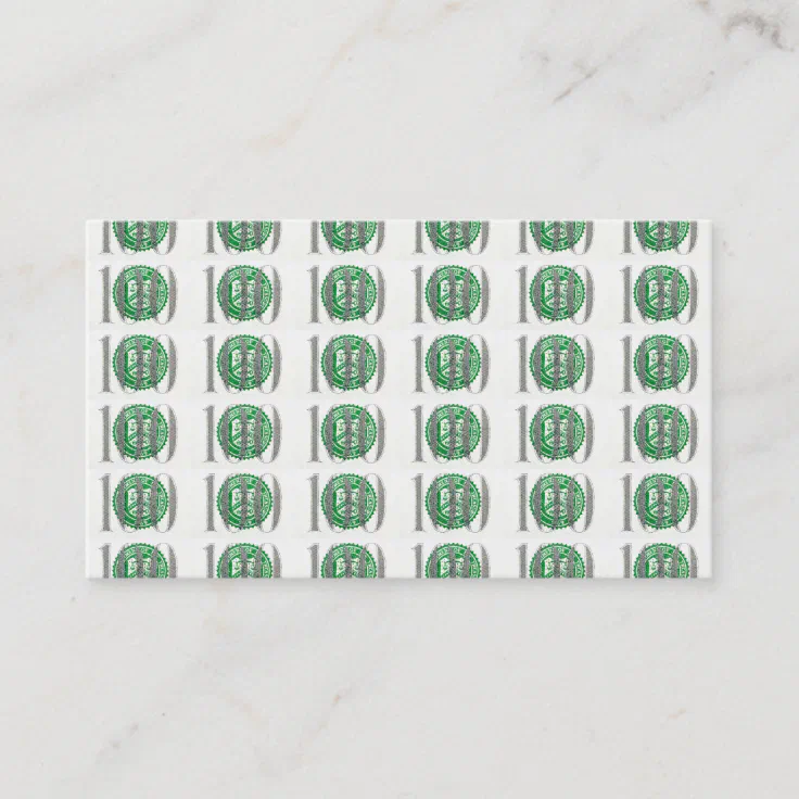 One Hundred Dollar Bill Business Card | Zazzle