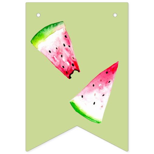 One in a melon 1st Birthday Watermelon Cute Sweet Bunting Flags | Zazzle