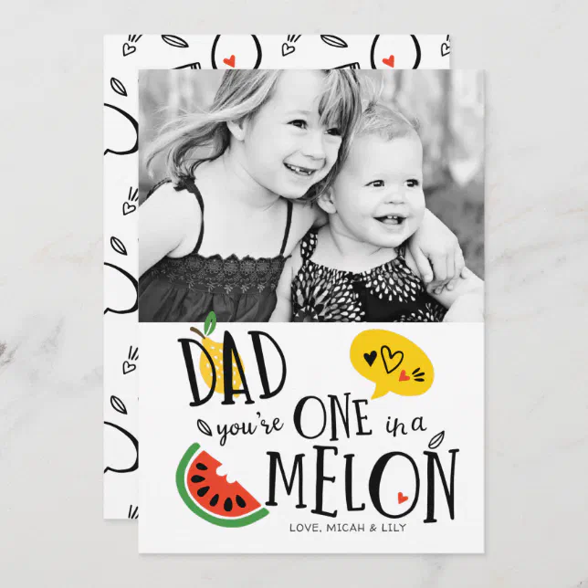 One in a Melon Dad Father's Day Card | Zazzle