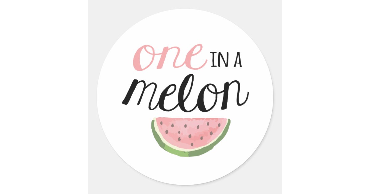 One in a Melon, First Birthday Sticker | Zazzle