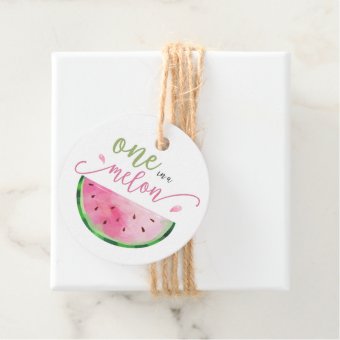 One in a Melon Watermelon Favor Tag | Zazzle