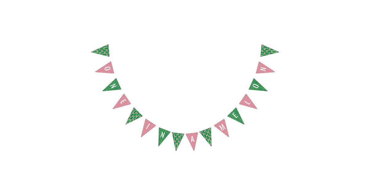 One in a Melon Watermelon Party First Birthday Bunting Flags | Zazzle