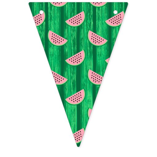 One in a Melon Watermelon Party First Birthday Bunting Flags | Zazzle