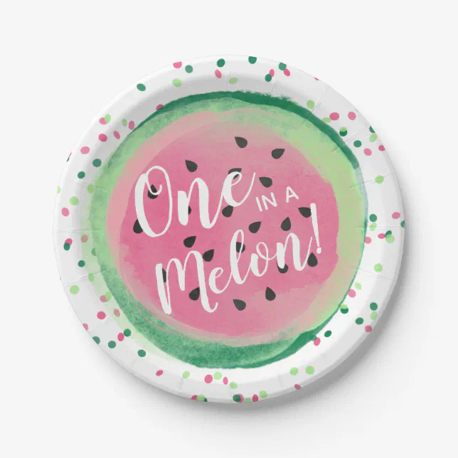 One in a Melon Watermelon Party Paper Plates | Zazzle