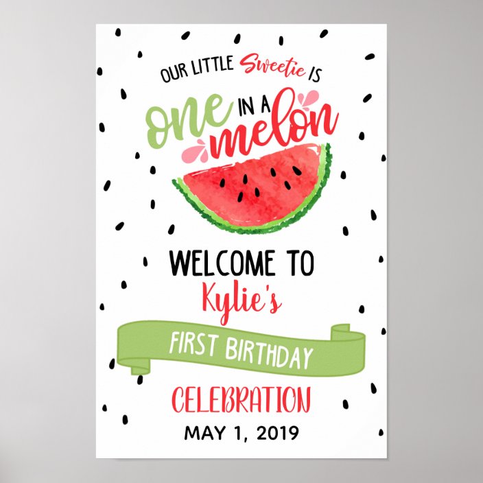 One in a Melon Welcome Sign - Red | Zazzle.com