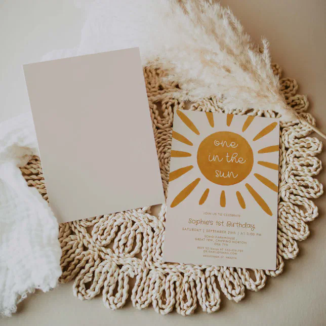 One In The Sun 1st Birthday Invitation | Zazzle