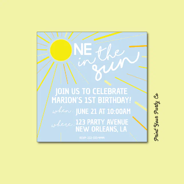 One in the Sun Birthday Invitation | Zazzle