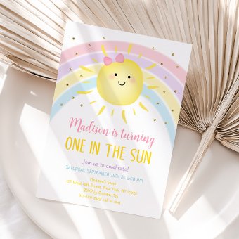 One in the Sun Sunshine Birthday Invitation | Zazzle
