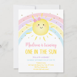 One in the Sun Sunshine Birthday Invitation | Zazzle
