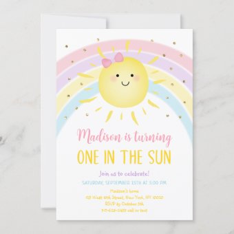 One in the Sun Sunshine Birthday Invitation | Zazzle