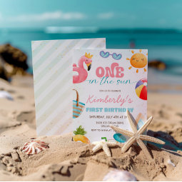 One In The Sun Tropical Beach 1st Birthday Party Invitation | Zazzle