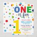 One is Fun Birthday Invitation 1st Birthday | Zazzle