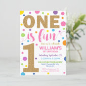 One is Fun Birthday Invitation Girl 1st Birthday | Zazzle