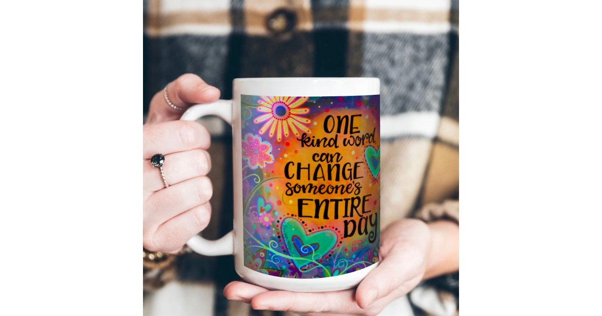 One Kind Word Fun Floral Coffee Mug | Zazzle