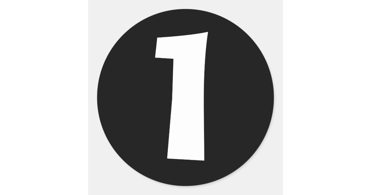 One Large Round Black Number Stickers by Janz | Zazzle