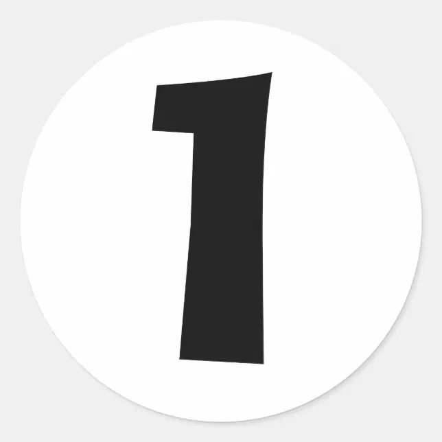 One Large Round White Number Stickers by Janz | Zazzle