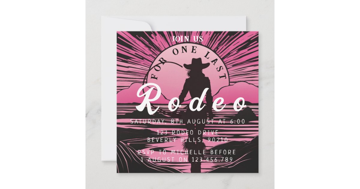One Last Rodeo Bachelorette Invitation | Zazzle