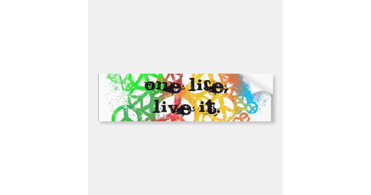 One life, Live it! Bumper Sticker | Zazzle