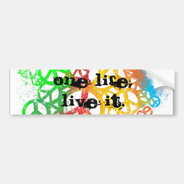 One life, Live it! Bumper Sticker | Zazzle