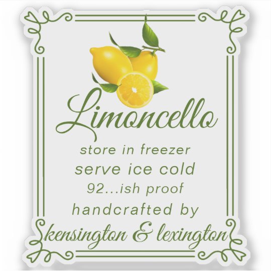 ONE Limoncello Clear Modern Bottle Label | Zazzle.com