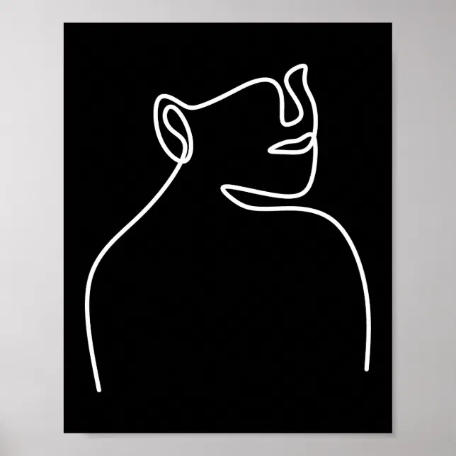 One line continuous digital art poster | Zazzle