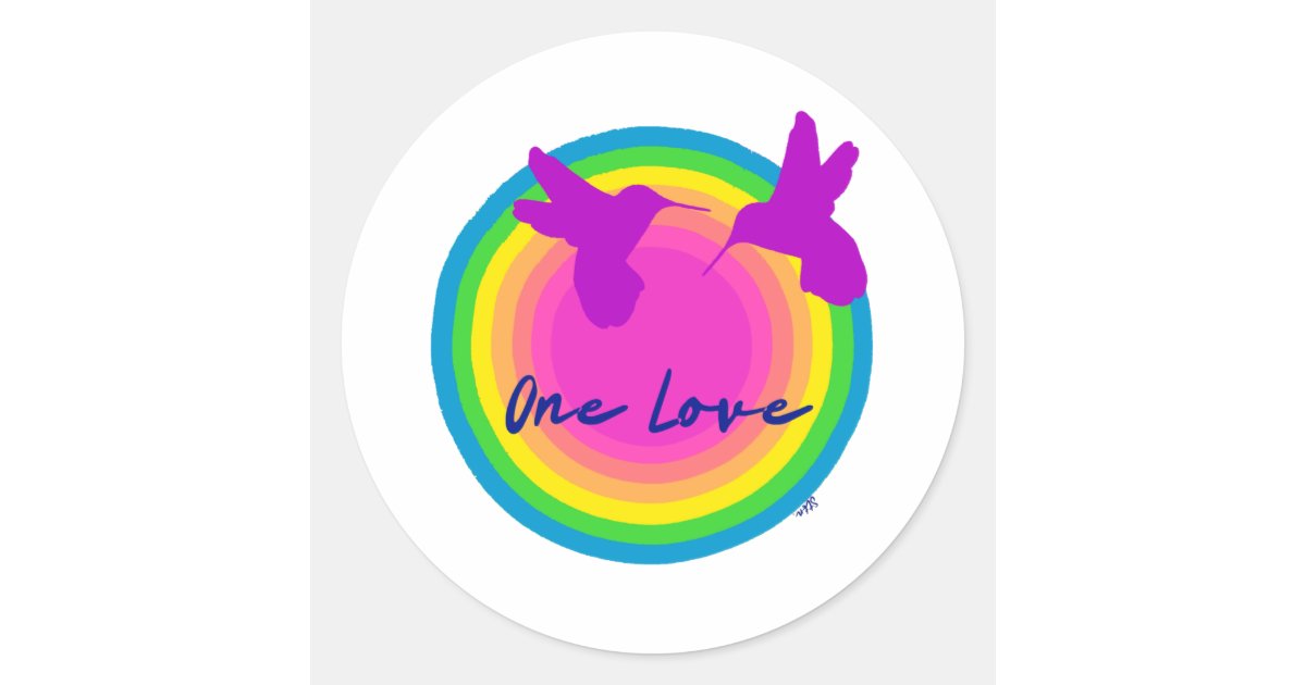 ONE LOVE Classic Round Sticker | Zazzle