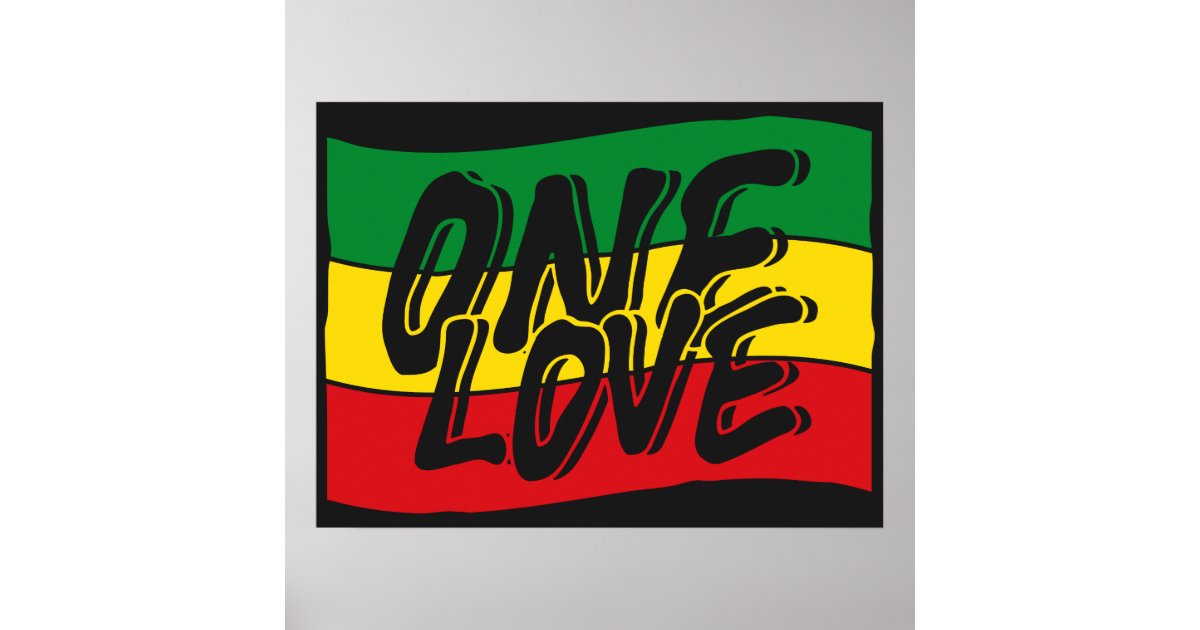 One Love Drapeau Reggae Rasta Poster | Zazzle