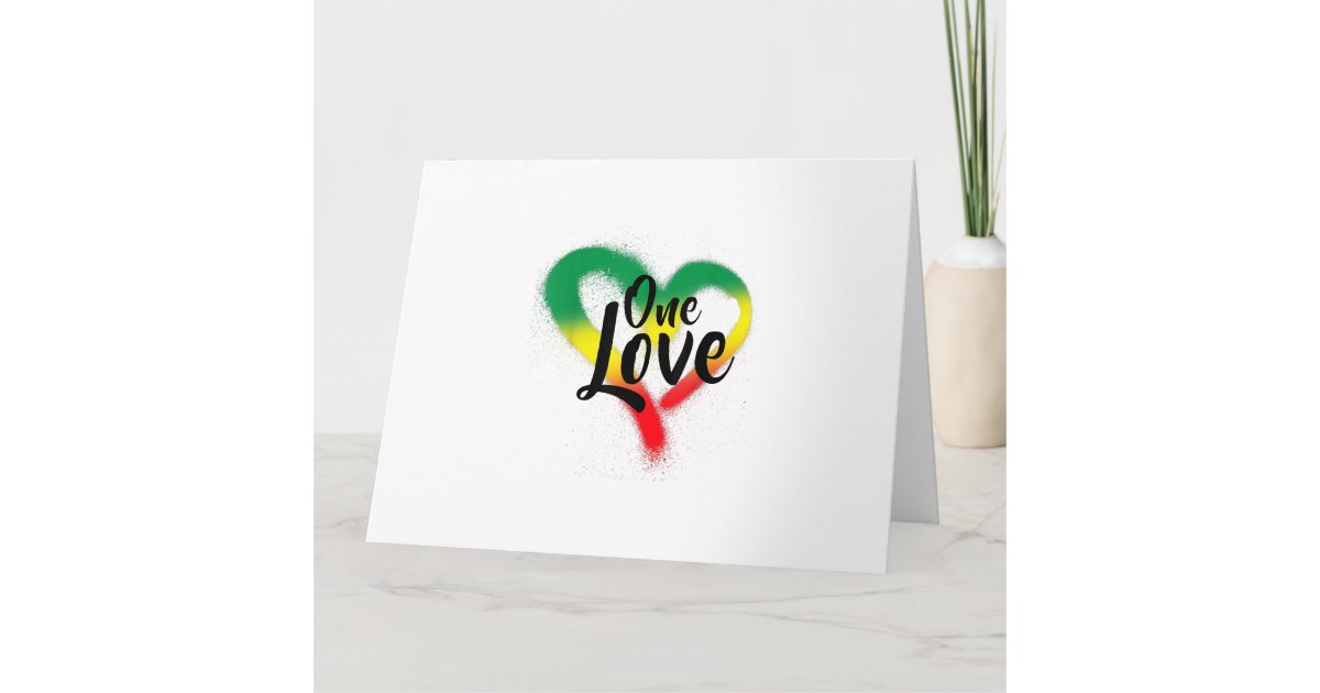 One Love One Heart Reggae Vibes Card | Zazzle