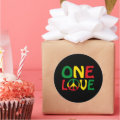 One Love, Reggae design Classic Round Sticker | Zazzle