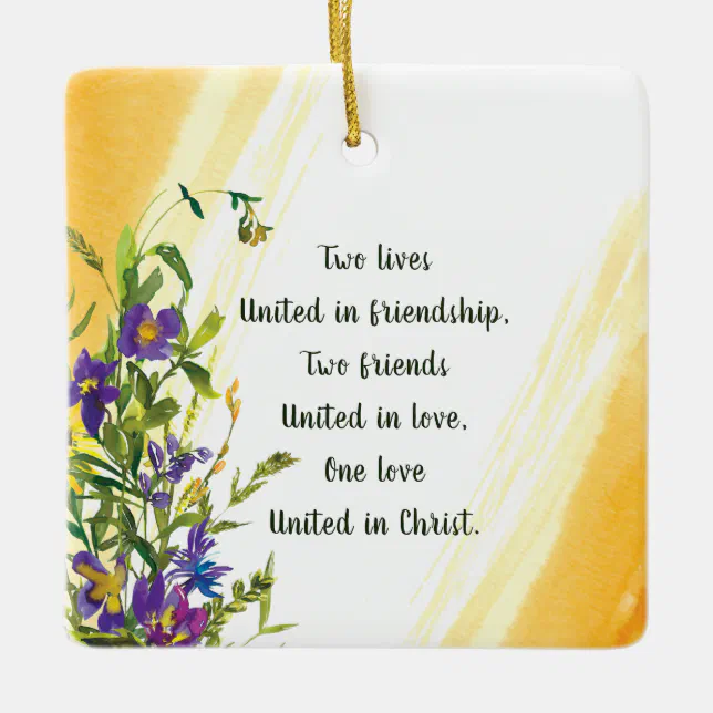 One love united in Christ Inspirational Quote Ceramic Ornament | Zazzle