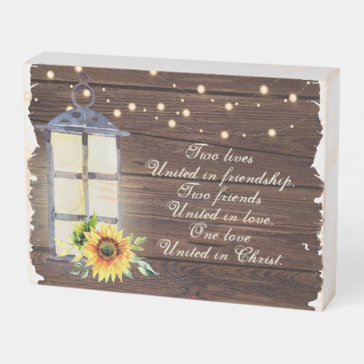 One love united in Christ Inspirational Wedding Wooden Box Sign | Zazzle