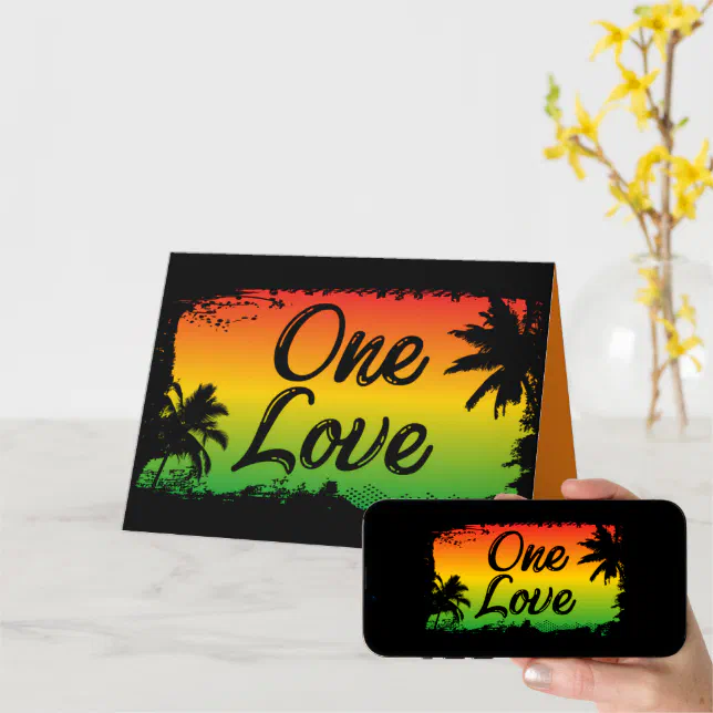 One Love Unity and Respect for All Jamaican Rasta Card | Zazzle