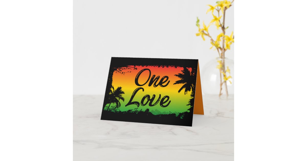 One Love Unity and Respect for All Jamaican Rasta Card | Zazzle