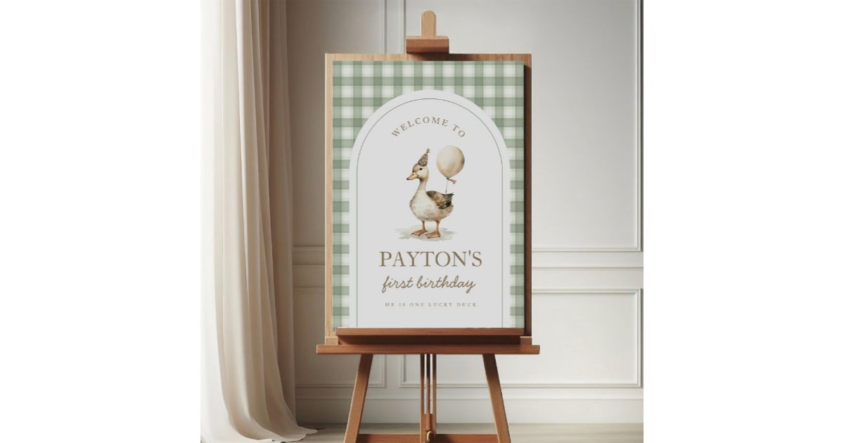 One Lucky Duck Welcome Sign Poster | Zazzle