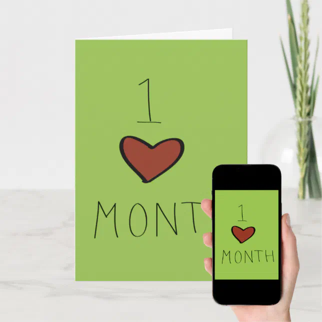 One Month Anniversary Card | Zazzle
