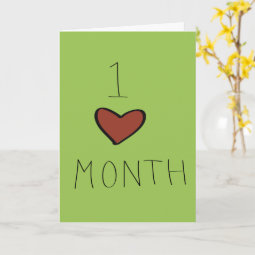 One Month Anniversary Card | Zazzle
