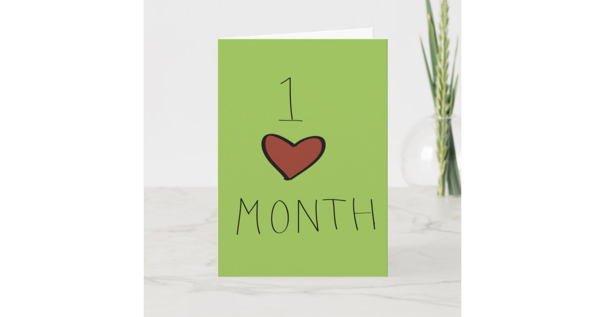 One Month Anniversary Card | Zazzle.com