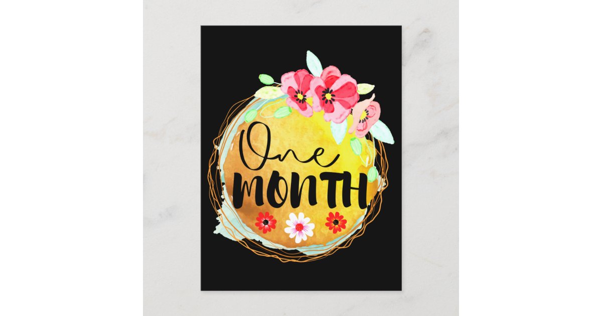 One-Month-Old Baby Milestone Label Postcard | Zazzle