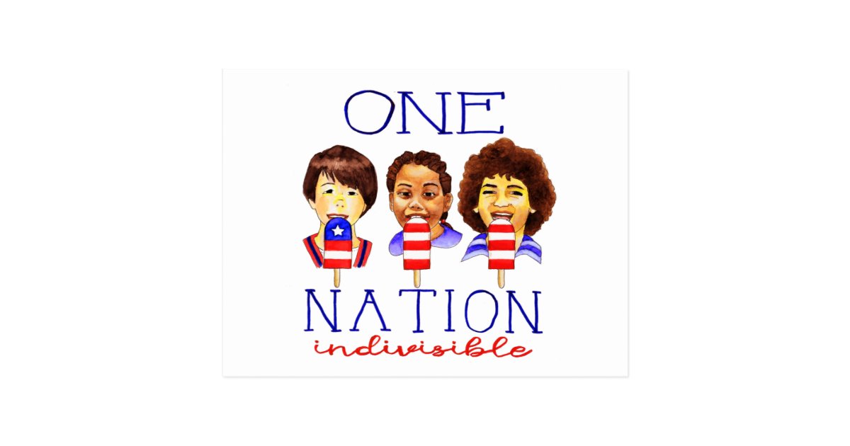 One Nation Indivisible Inspirational Postcard | Zazzle.com