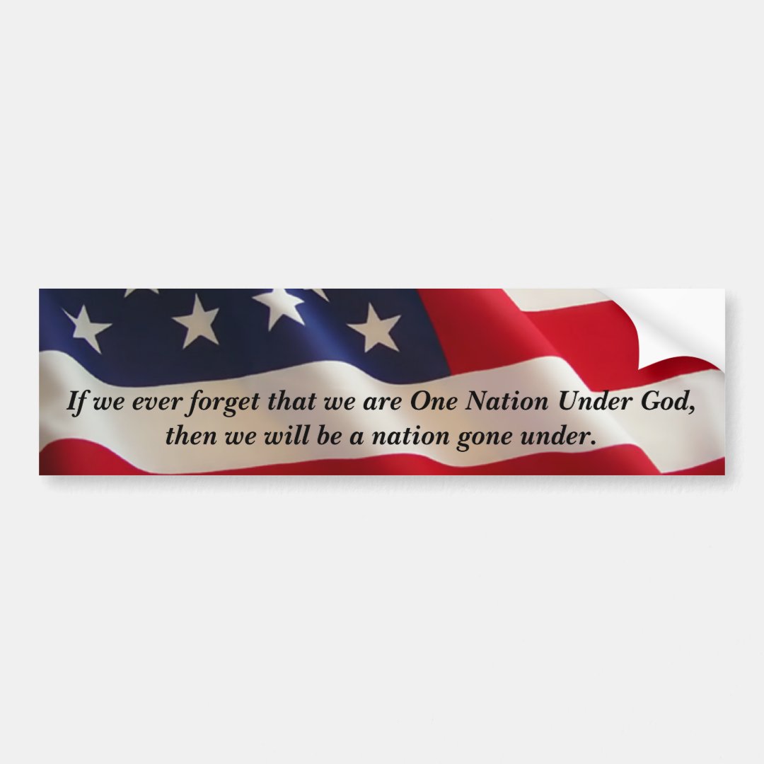 One Nation Under God Bumper Sticker | Zazzle